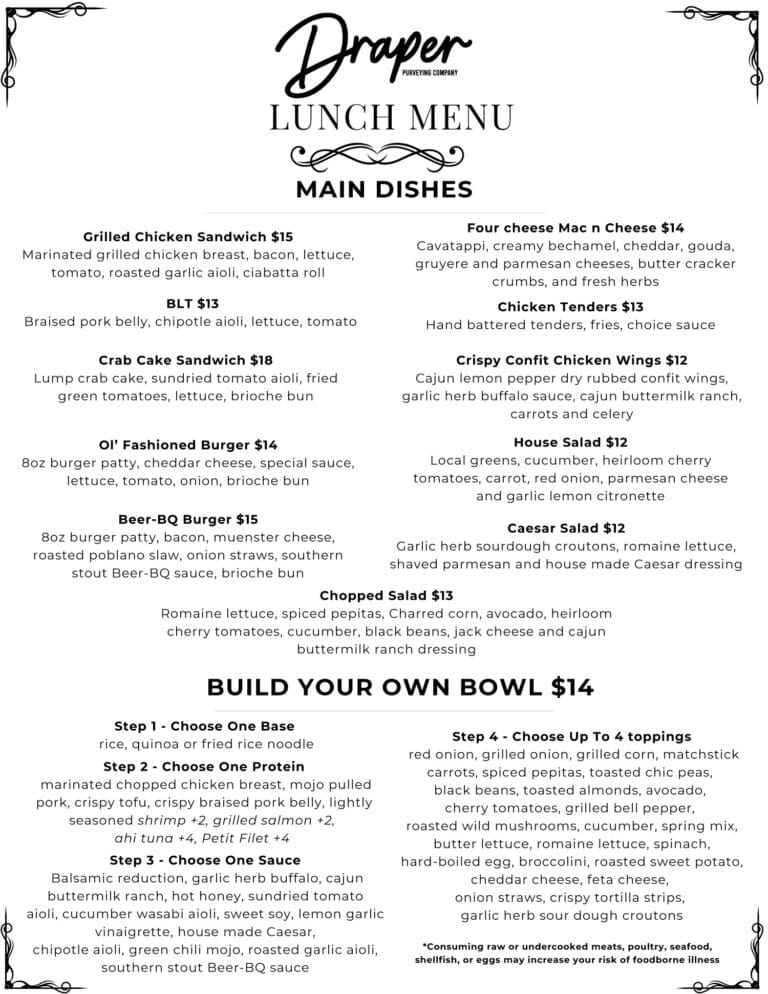 Food | Draper Greenville - Restaurant